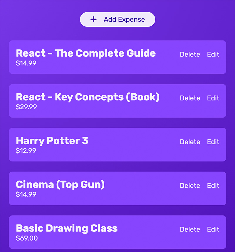 Expense Tracker HomePage Expense Tracker HomePage